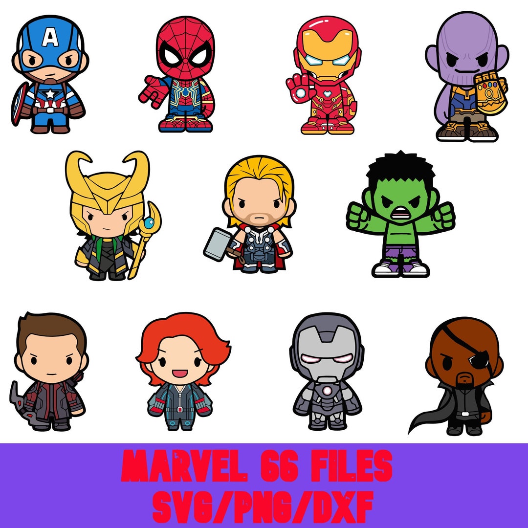 Baby Avengers Svg Bundle, Chibi Superhero Svg, Bundle Layered Svg ...