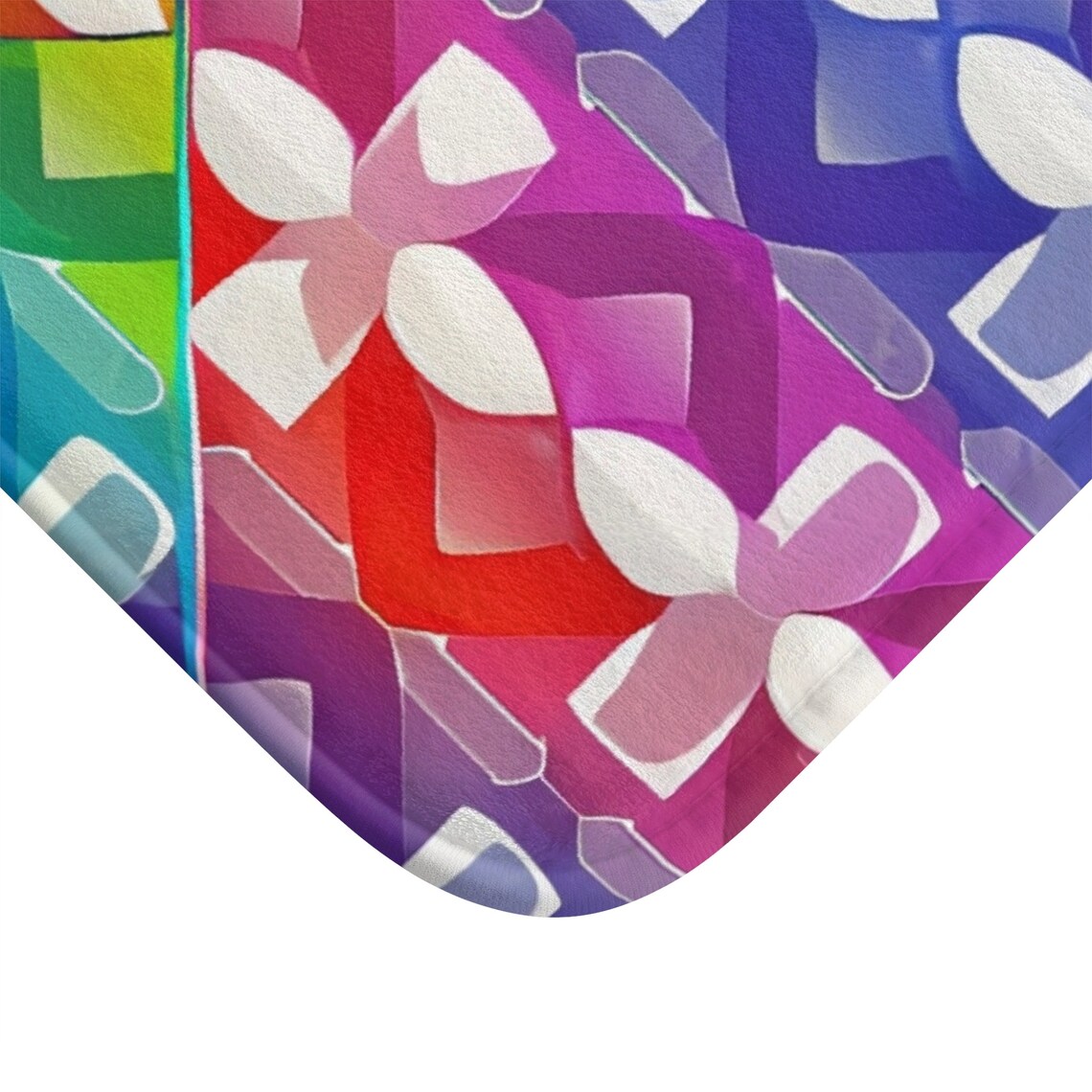 Colorful Microfiber Bath Mat in Abstract Design - Bright Rainbow Colors ...