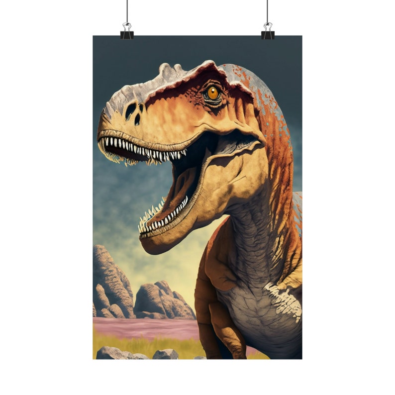 Tyrannosaurus Rex, T-rex Prehistoric Dinosaur Wall Art Vertical Poster ...