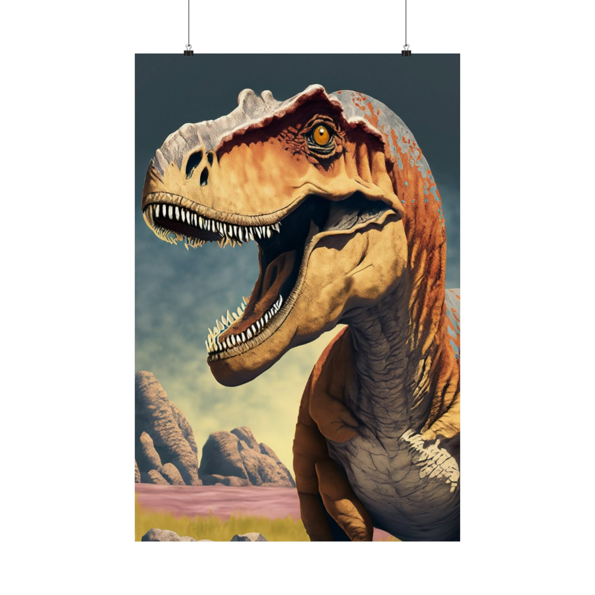 Tyrannosaurus Rex, T-rex Prehistoric Dinosaur Wall Art Vertical Poster ...