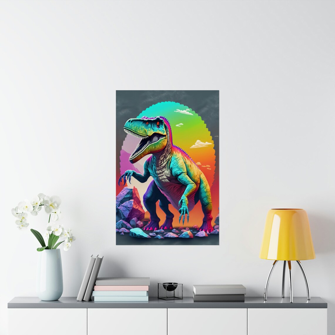 Tyrannosaurus Rex, T-rex Prehistoric Dinosaur Wall Art Vertical Poster ...