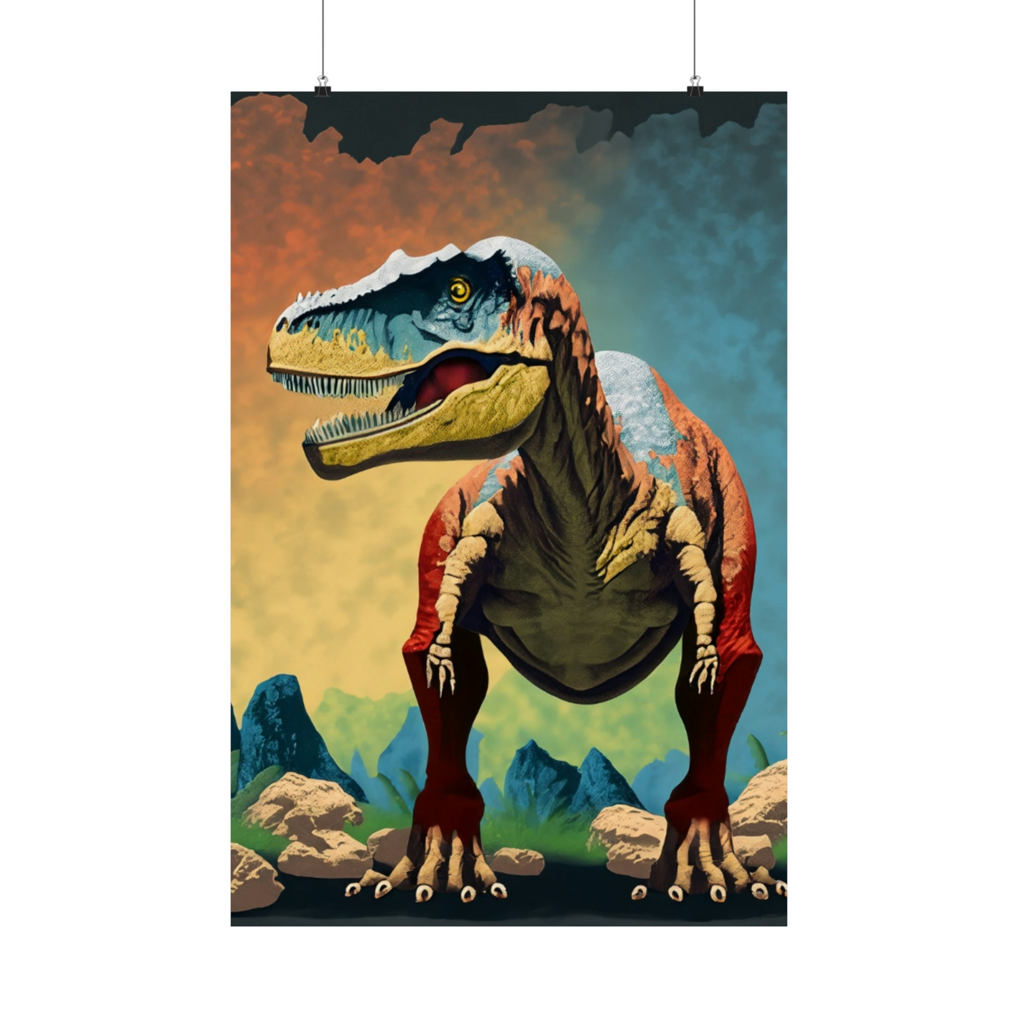 Tyrannosaurus Rex, T-rex Prehistoric Dinosaur Wall Art Vertical Poster ...