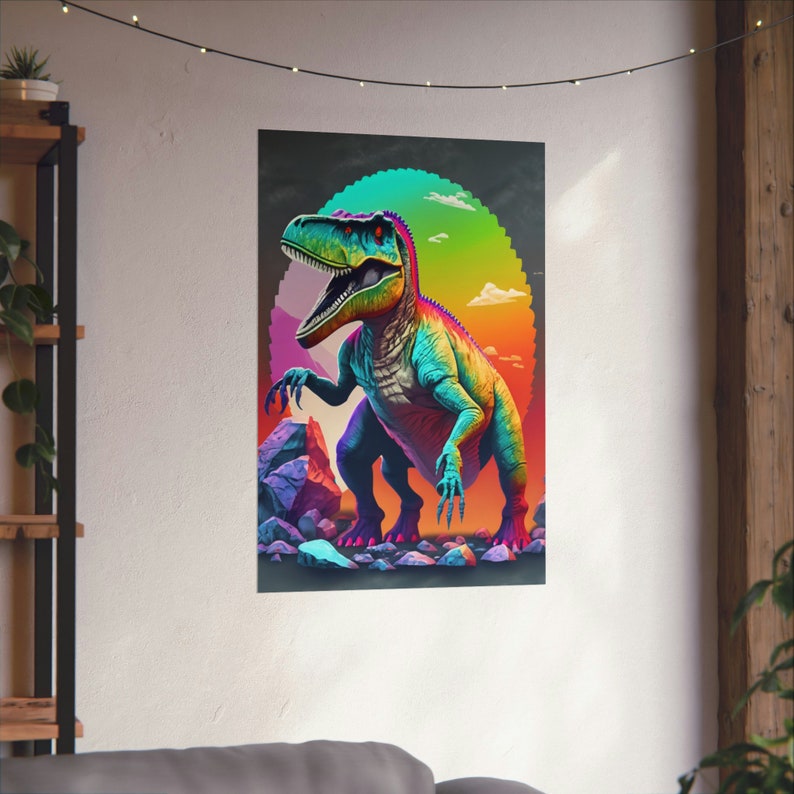 Tyrannosaurus Rex, T-rex Prehistoric Dinosaur Wall Art Vertical Poster ...