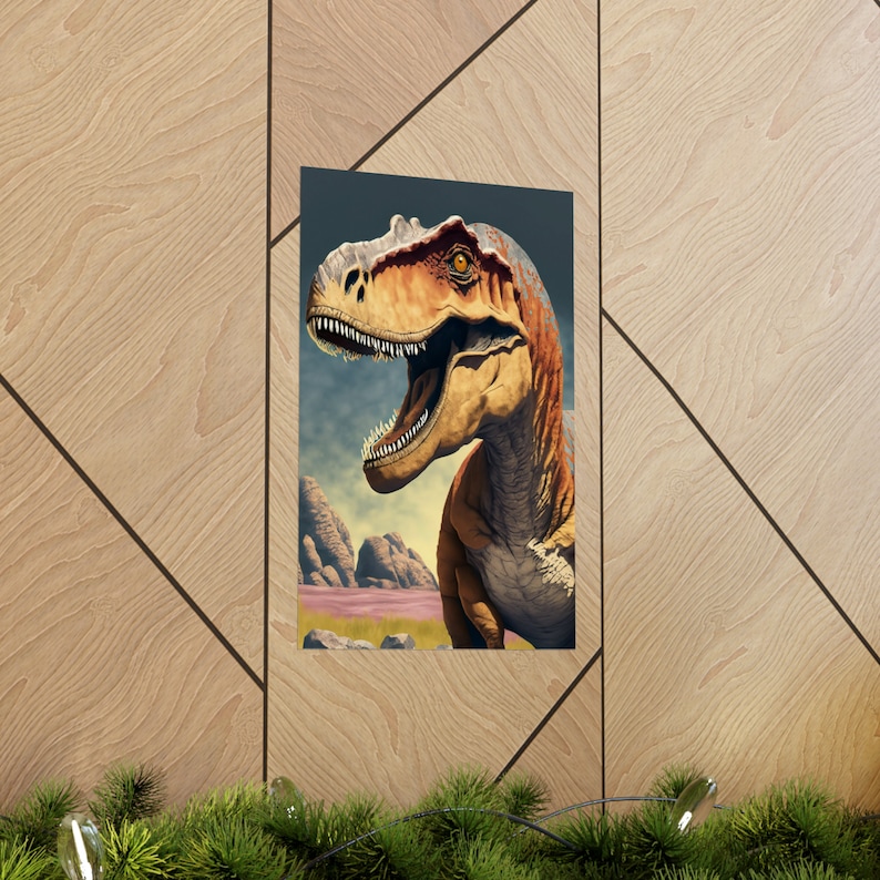 Tyrannosaurus Rex, T-rex Prehistoric Dinosaur Wall Art Vertical Poster ...