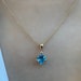 Genuine Blue Topaz and Diamond Heart Pendant | 14k Solid Gold - Etsy