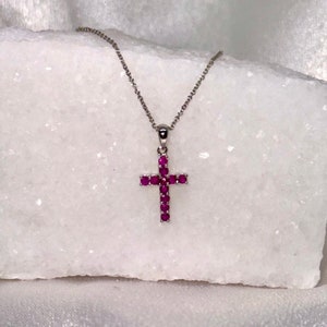 Genuine Ruby Cross Pendant (medium) | 14k Solid Gold - Etsy