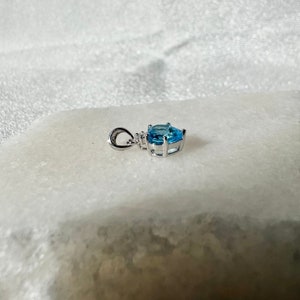 Genuine Blue Topaz and Diamond Heart Pendant | 14k Solid Gold - Etsy