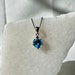 Genuine Blue Topaz and Diamond Heart Pendant | 14k Solid Gold - Etsy