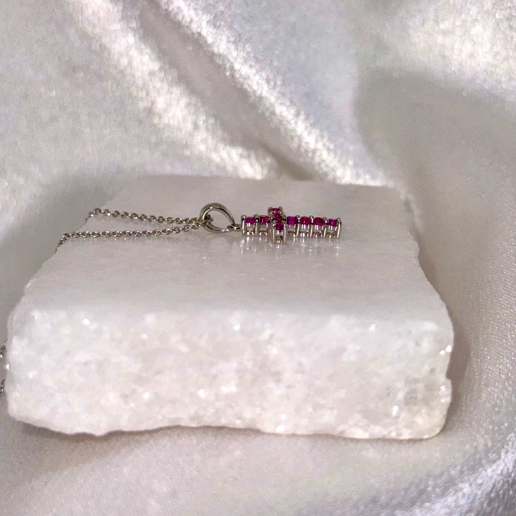 Genuine Ruby Cross Pendant (medium) / 14k Solid Gold - Etsy