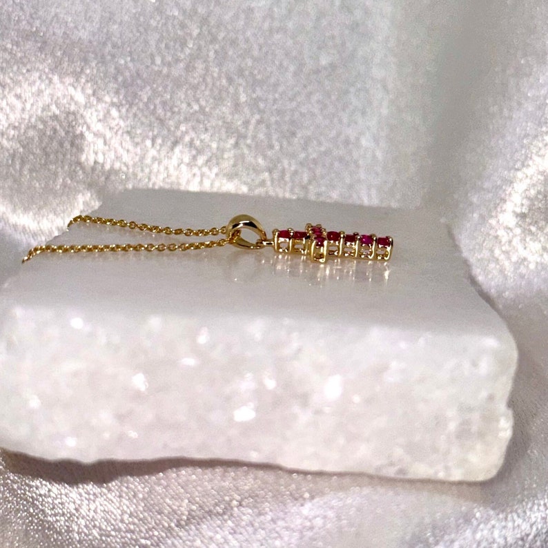 Genuine Ruby Cross Pendant (medium) | 14k Solid Gold - Etsy