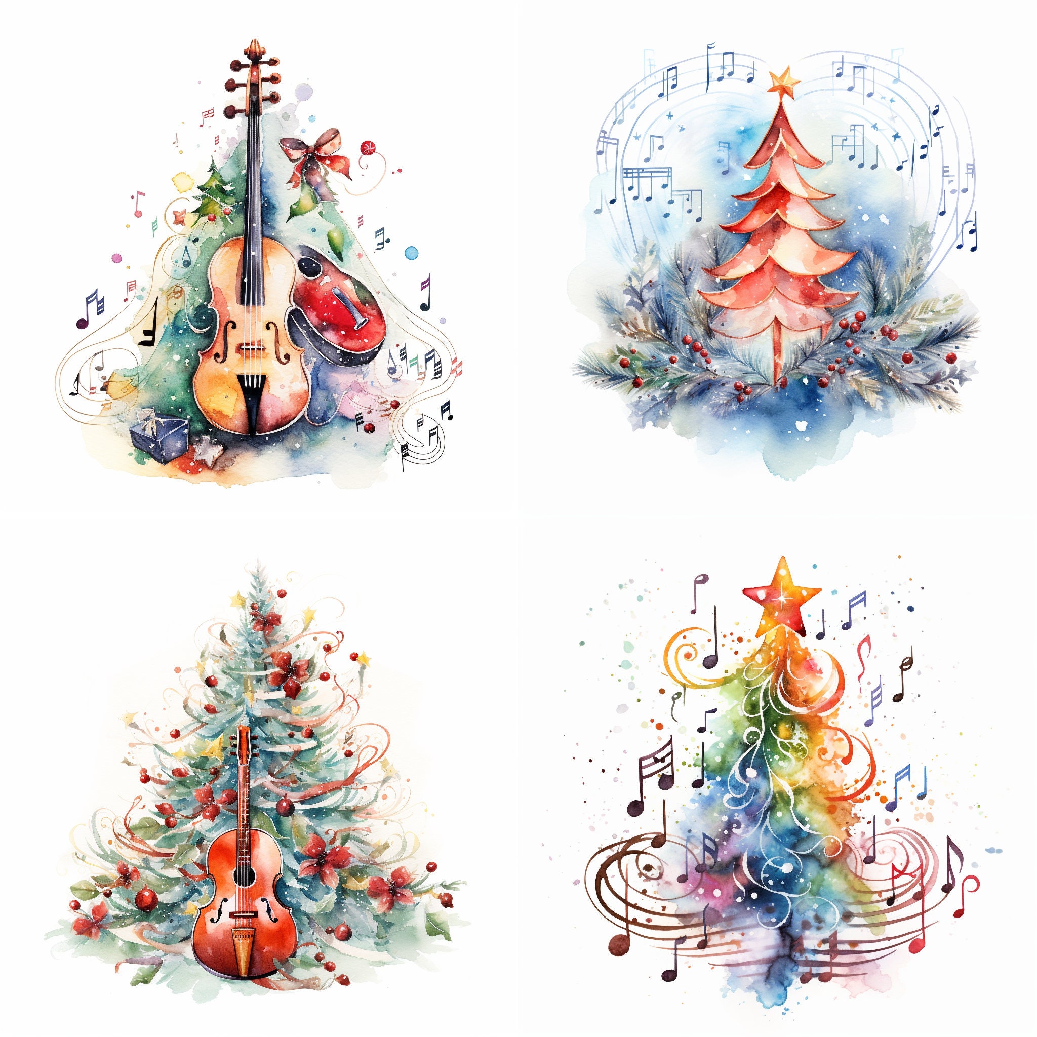 Music Notation Clipart PNG, 45 Christmas Musical Notes, Xmas Music ...