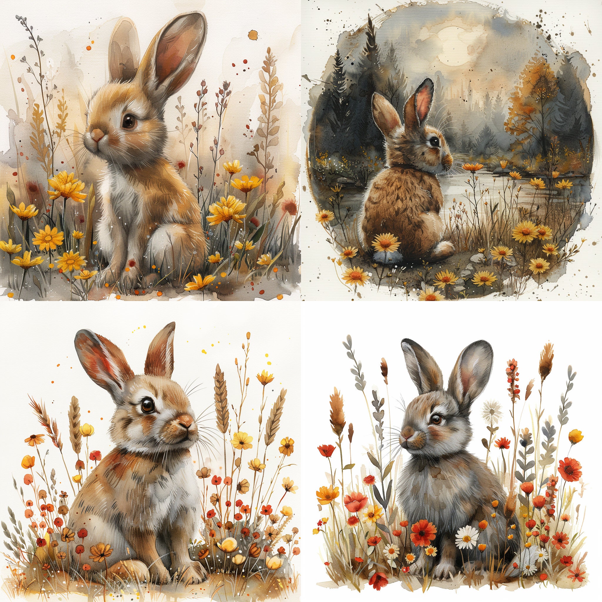 Bunny Clipart: 20 Farmhouse Easter PNG Bundle (digital Download) - Etsy
