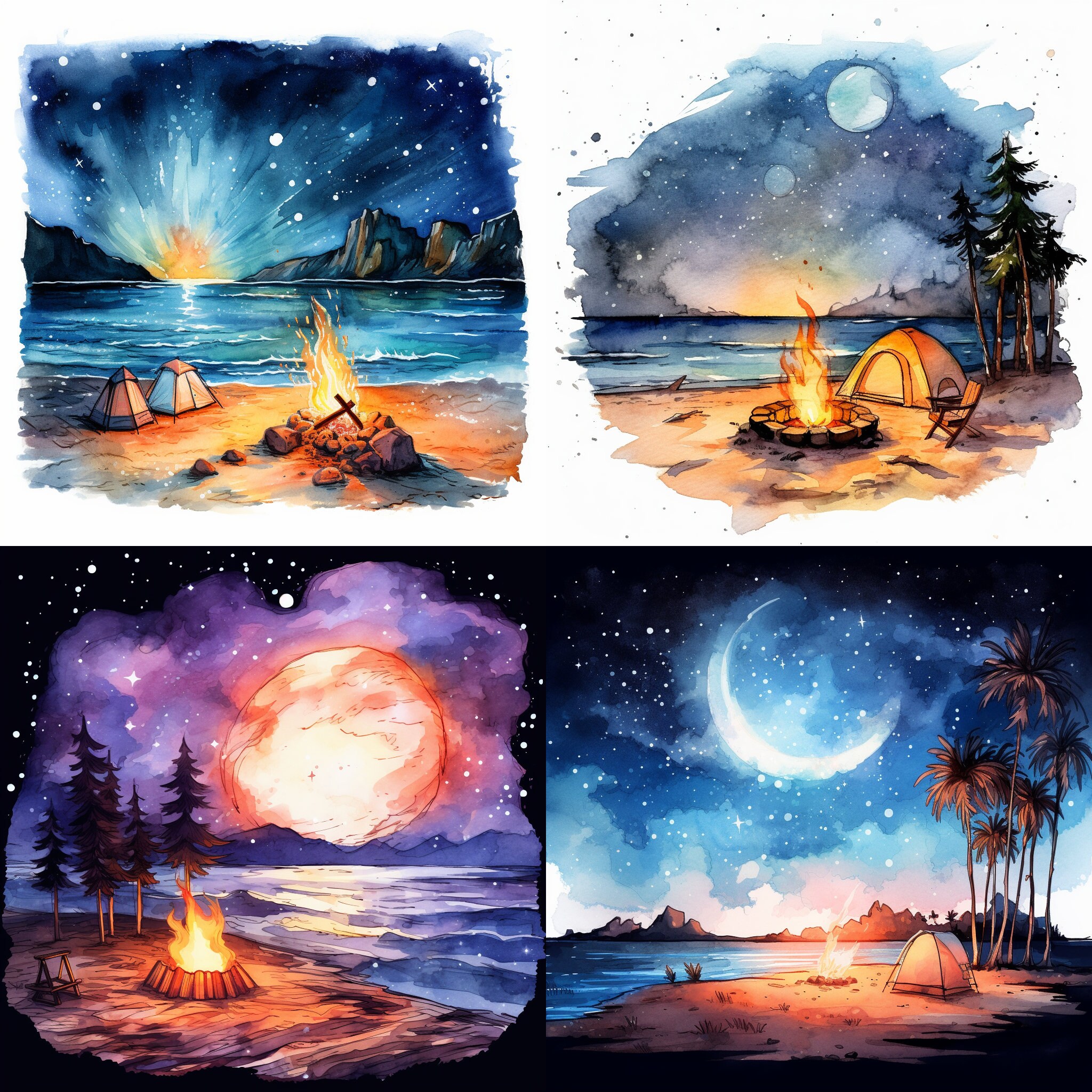 Beach Clipart PNG, 28 Camping Beach Clipart, High Quality , Campfire ...