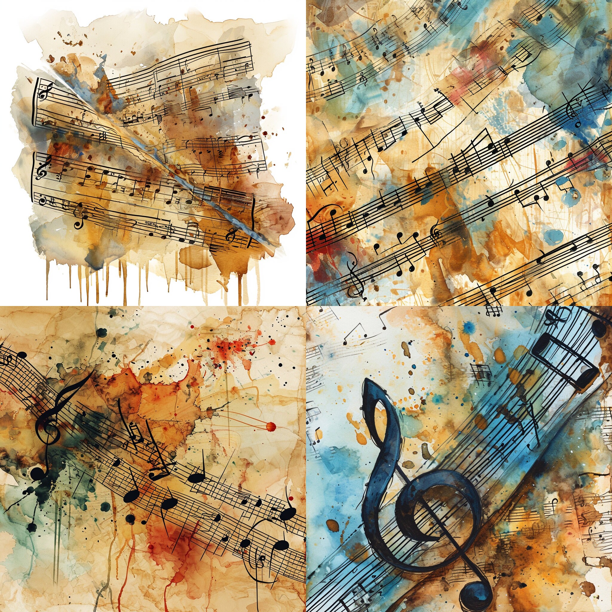 Music Notation Clipart PNG, 20 Vintage Musical Notation Images, Instant ...