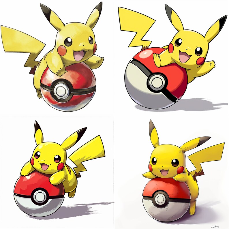 Pikachu Clipart PNG, 16 Poke Ball Images Bundle, Pokemon Illustration ...