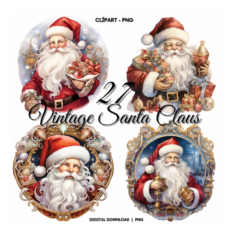 Santa Claus PNG Clipart, 27 Vintage Santa Claus, Vintage Santa Claus ...
