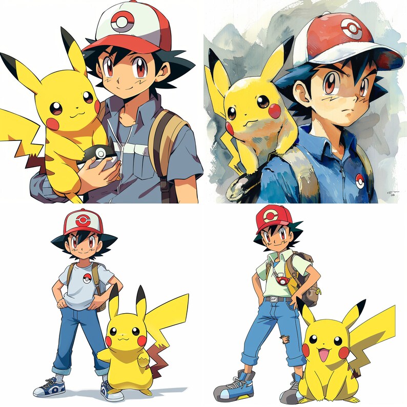 Pokemon Clipart: 19 Cartoon Pikachu PNG (digital Download) - Etsy