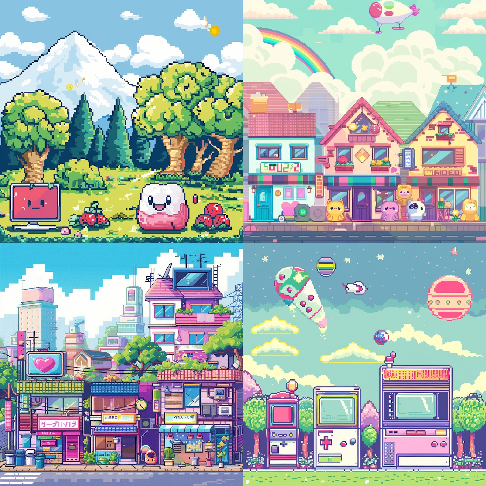 Game Clipart Png, 20 Retro Game Images PNG, Pixel Art Game Scenes ...