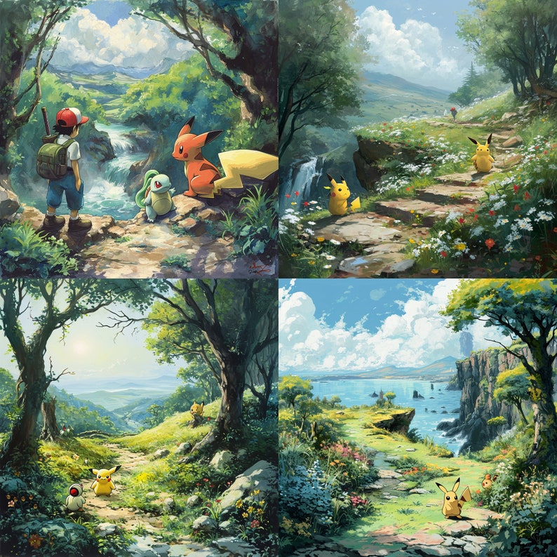 Pokemon Clipart PNG, 20 Pokemon Scene Images Bundle, Pokemon ...