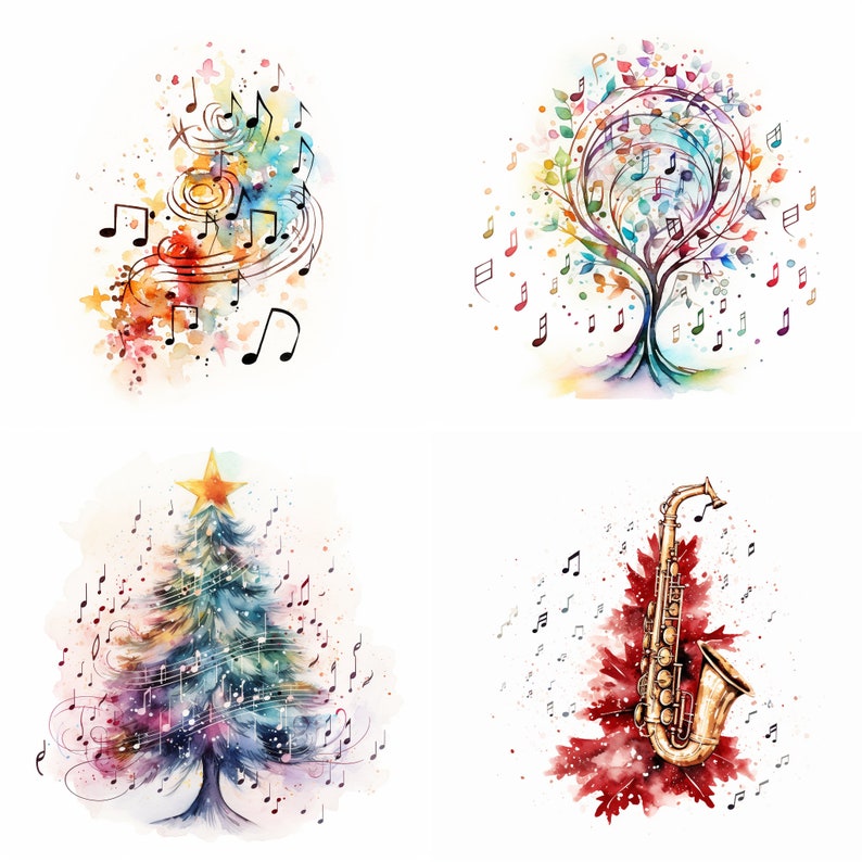 Music Notation Clipart PNG, 45 Christmas Musical Notes, Xmas Music ...