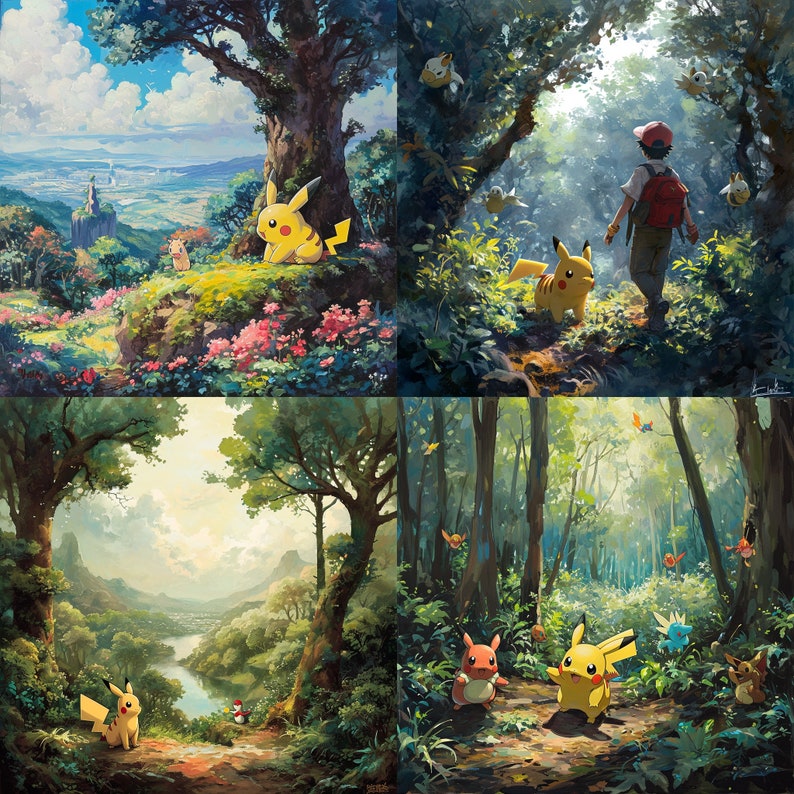 Pokemon Clipart PNG, 20 Pokemon Scene Images Bundle, Pokemon ...