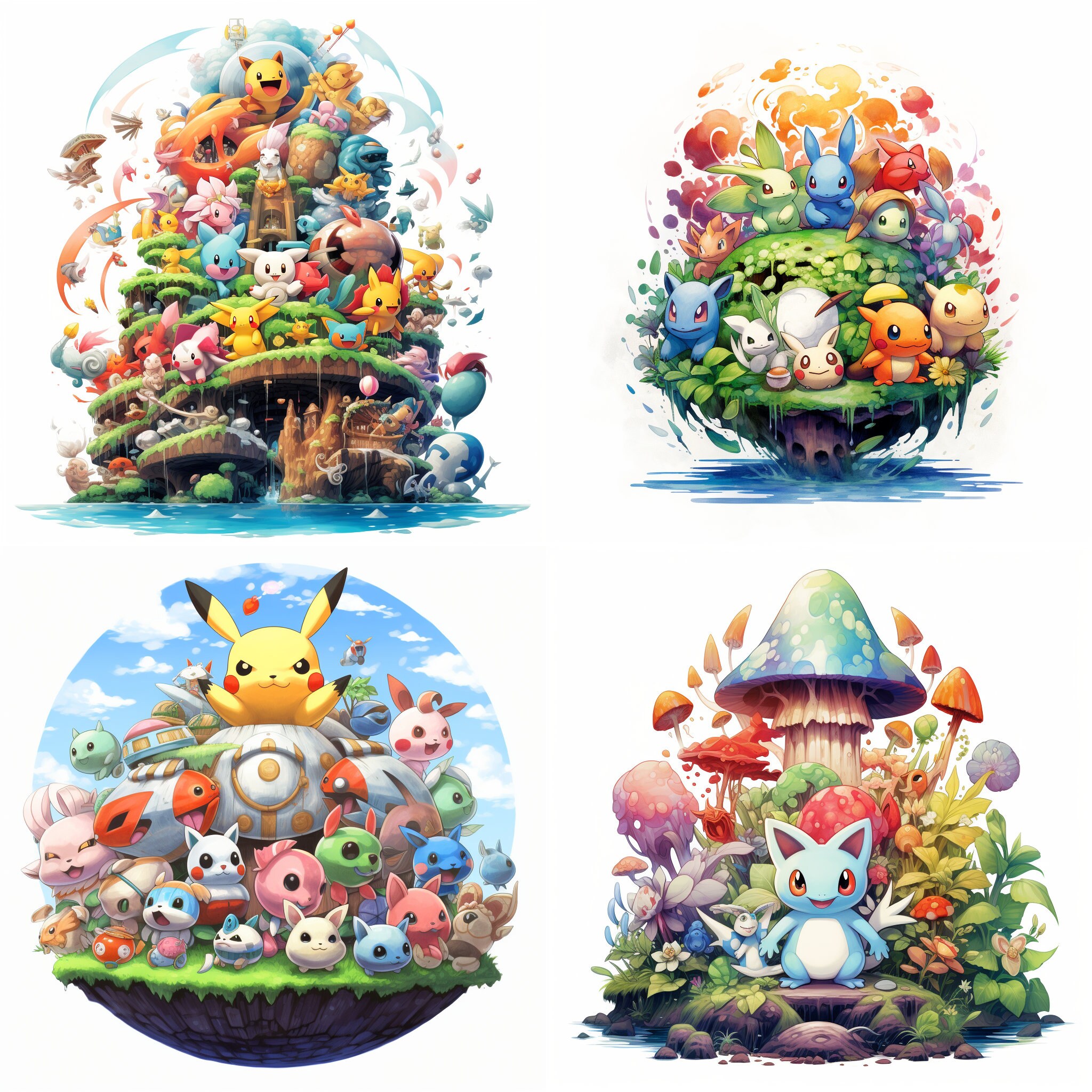 Pokemon Clipart PNG, 17 Pokemon Images Bundle, Pokemon Illustration ...