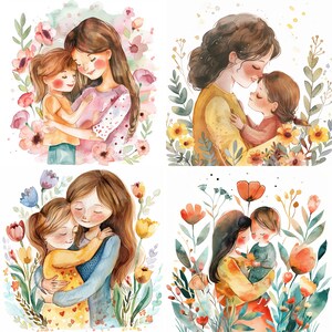 Mothers Day Watercolor Clipart, 20 Motherly Love Images PNG, Mom's Day ...