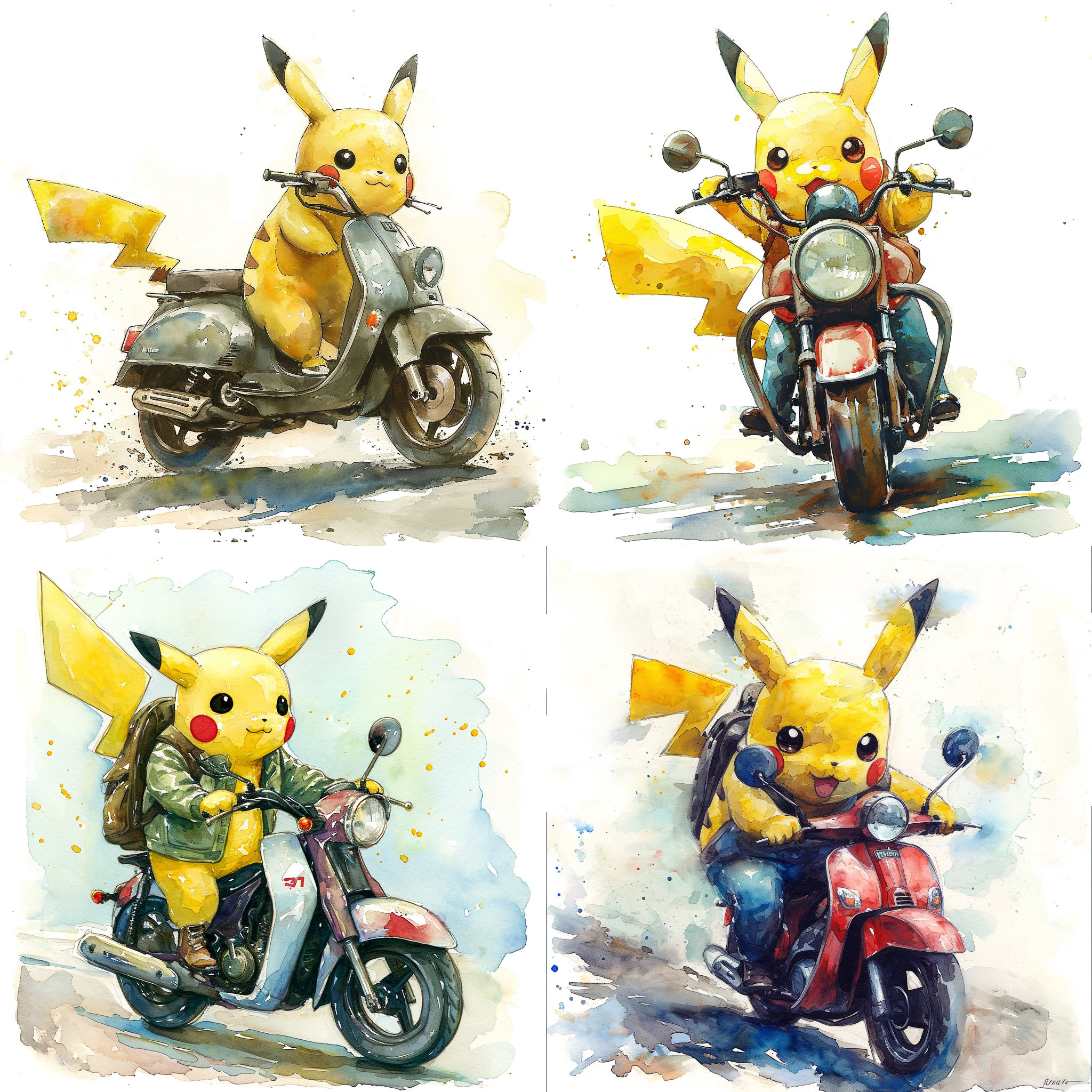 Pikachu Clipart: 20 Motorcycle Pokemon PNG (digital Download) - Etsy