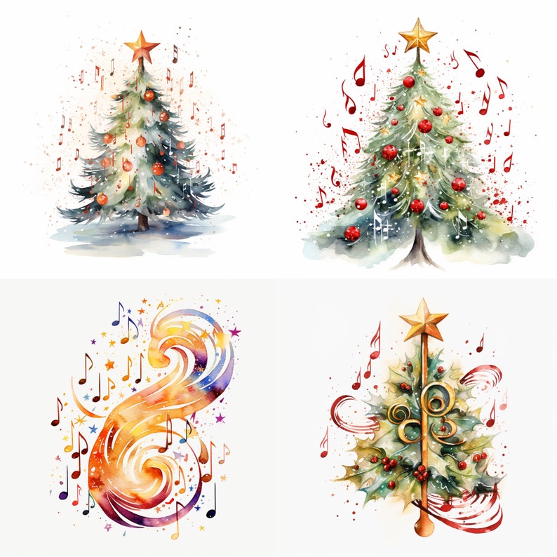 Music Notation Clipart PNG, 45 Christmas Musical Notes, Xmas Music ...