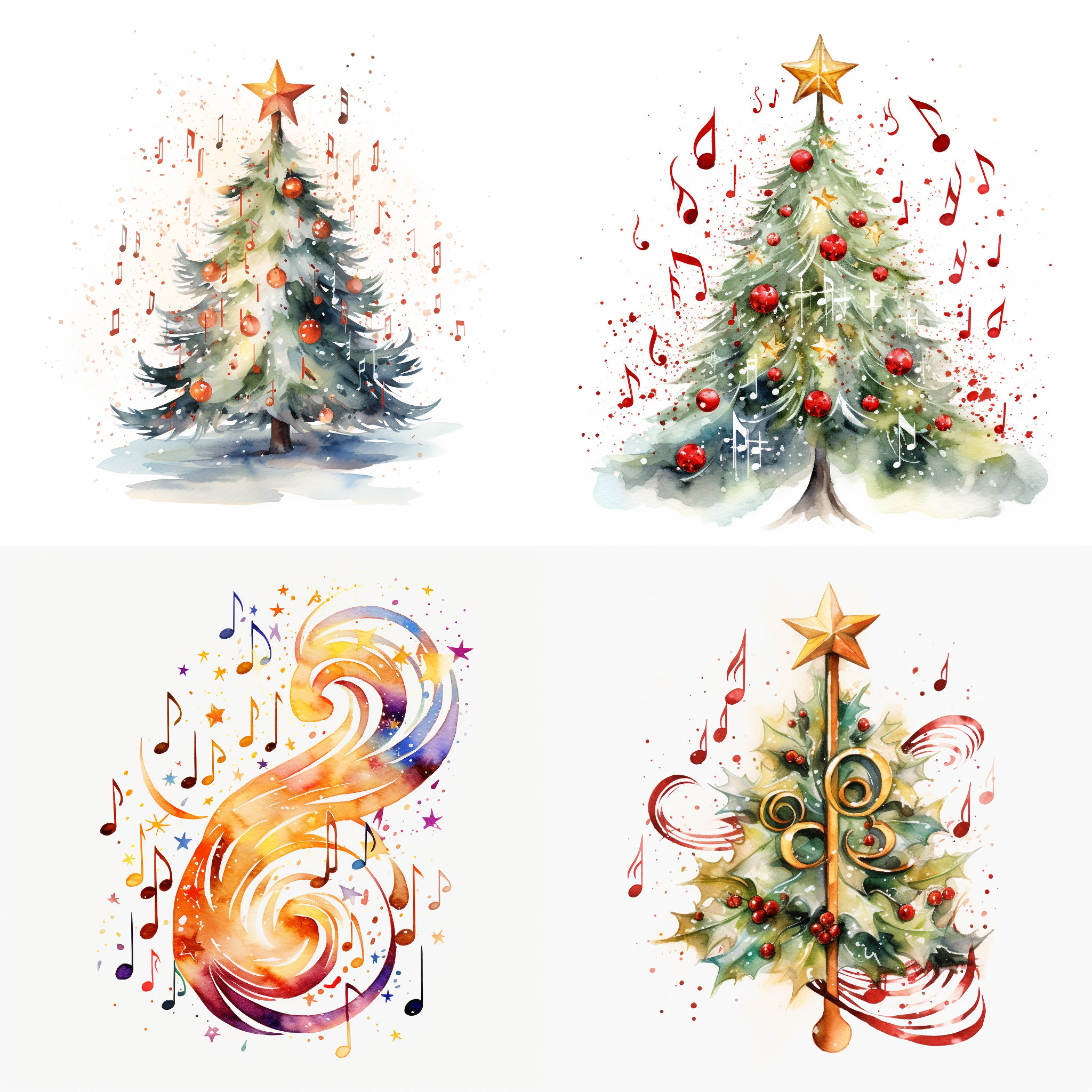 Music Notation Clipart PNG, 45 Christmas Musical Notes, Xmas Music ...