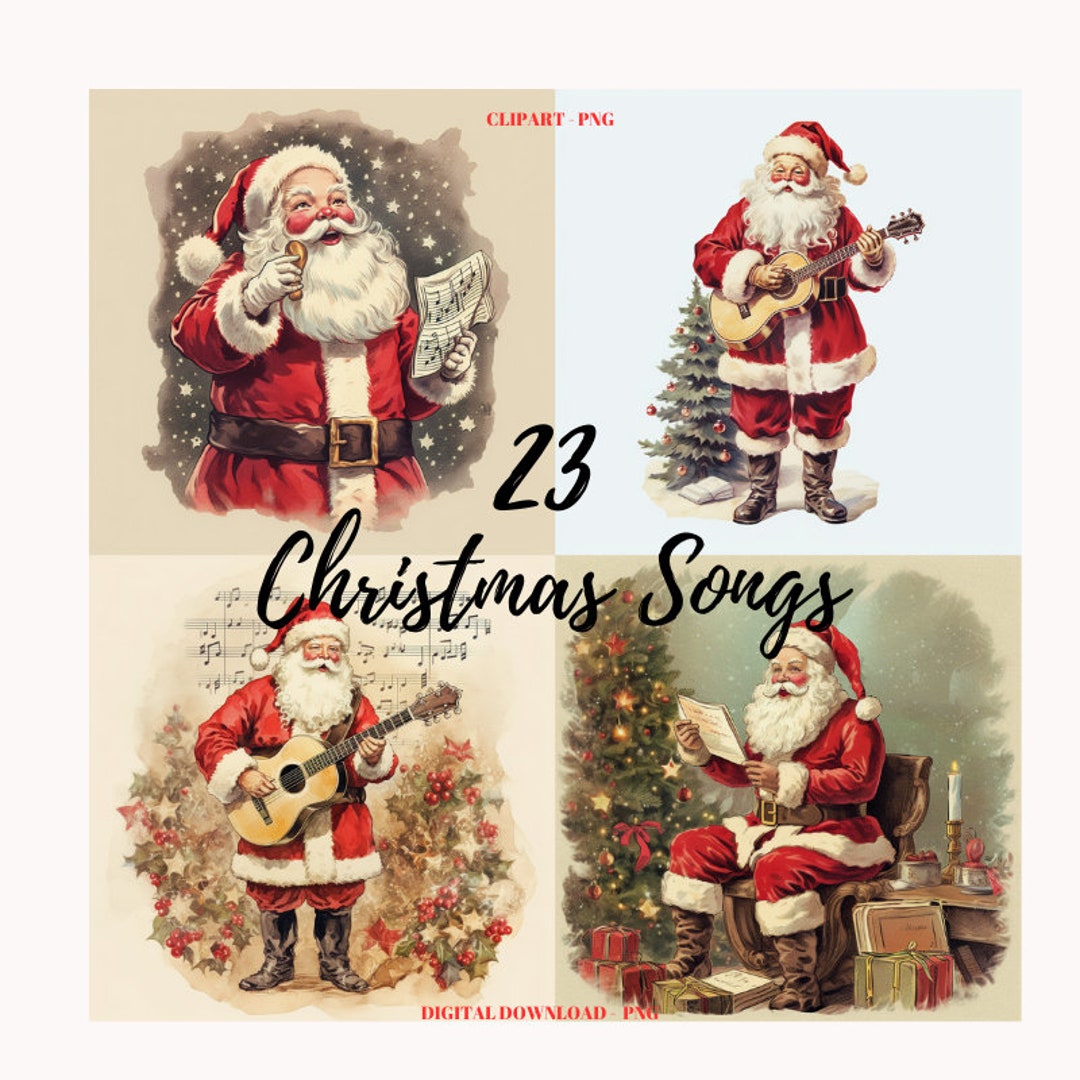 Christmas Clipart PNG, 23 Christmas Songs, Xmas Santa Songs Images ...