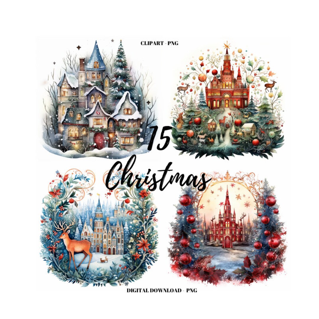 Christmas PNG Clipart, 15 Xmas Images, Noel Clipart, Commercial Use ...