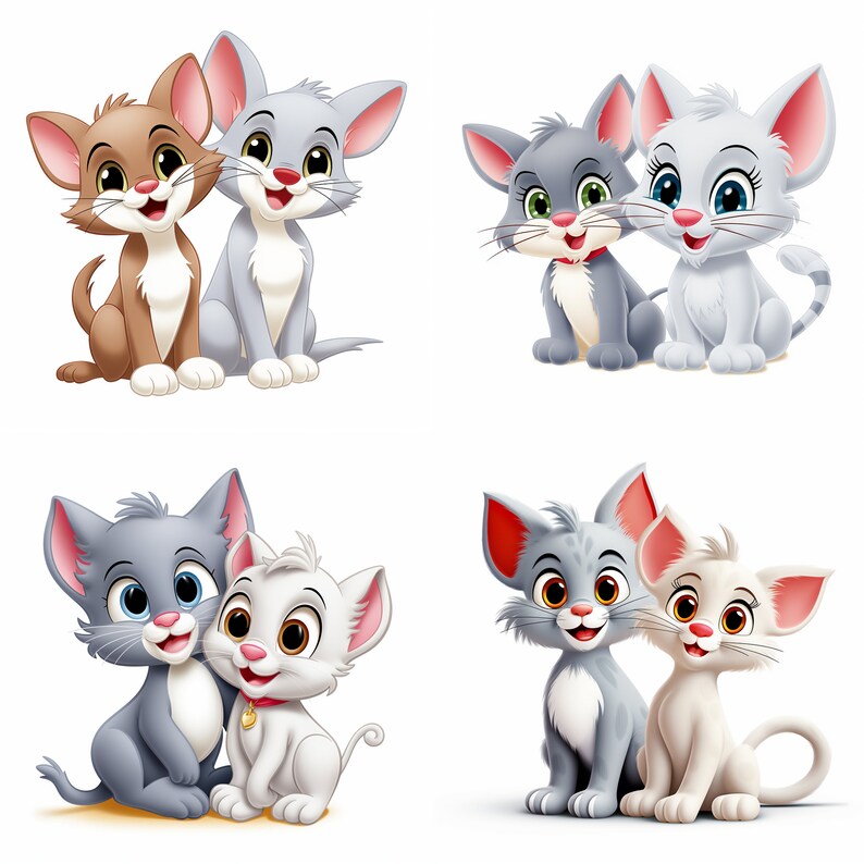 Cartoon Cat PNG Clipart, 23 PNG Cartoon Cat Bundle, Card Making ...