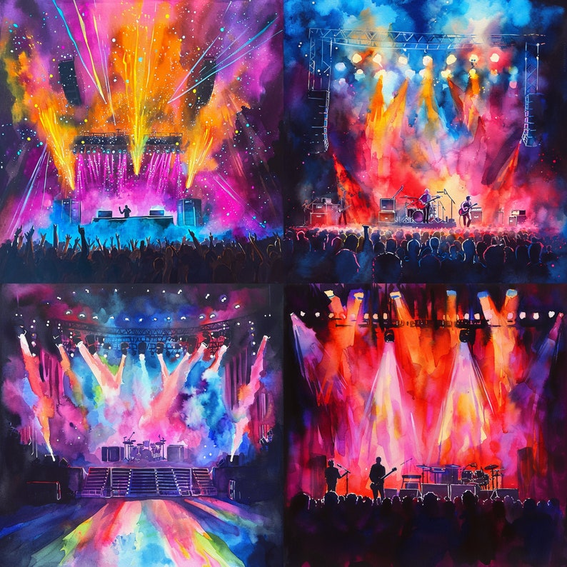 Concert Stage Watercolor Clipart PNG , 16 Concert Stage Images, Music ...