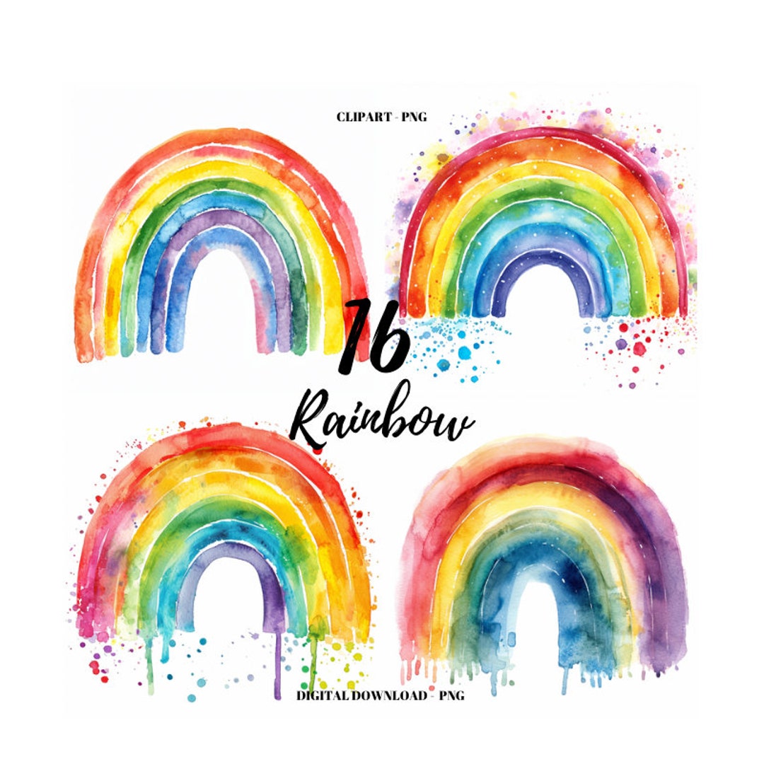 Rainbow PNG Clipart, 16 Watercolor Rainbow Clipart, Rainbow Images ...