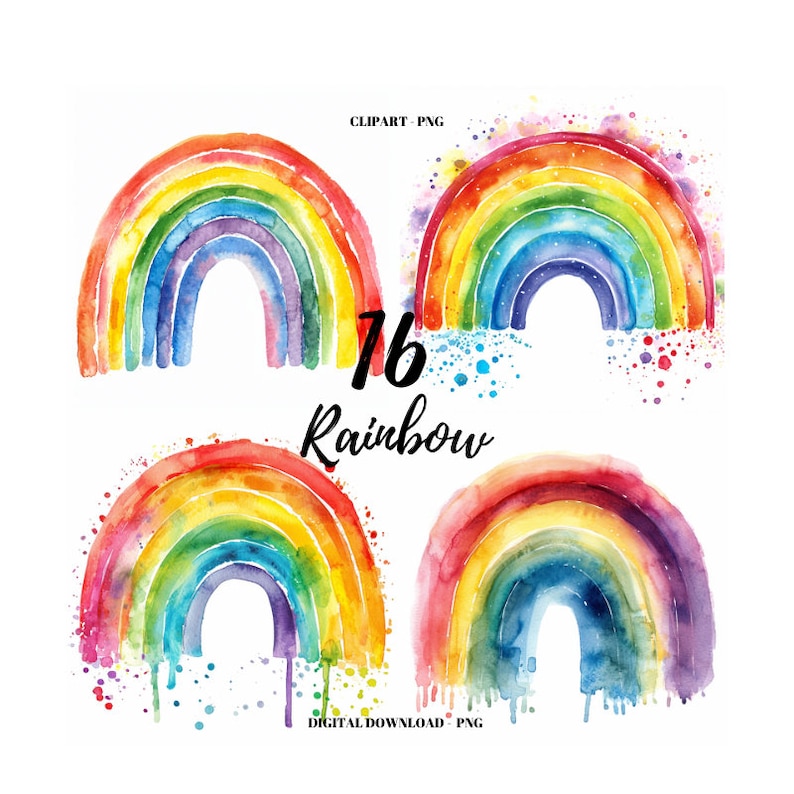 Rainbow PNG Clipart, 16 Watercolor Rainbow Clipart, Rainbow Images ...
