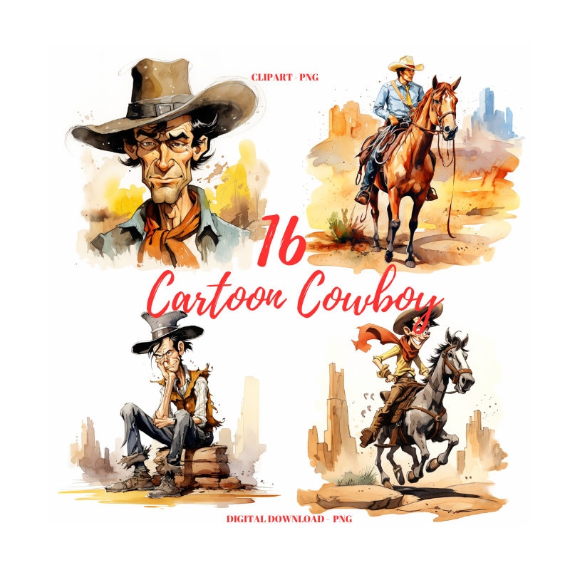 Cartoon Cowboy - Etsy