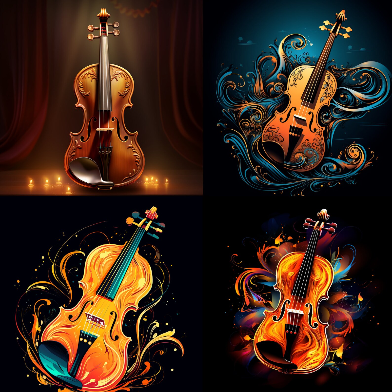 18 Violin Realistic Clipart PNG, Musical Violin , Instant Download ...