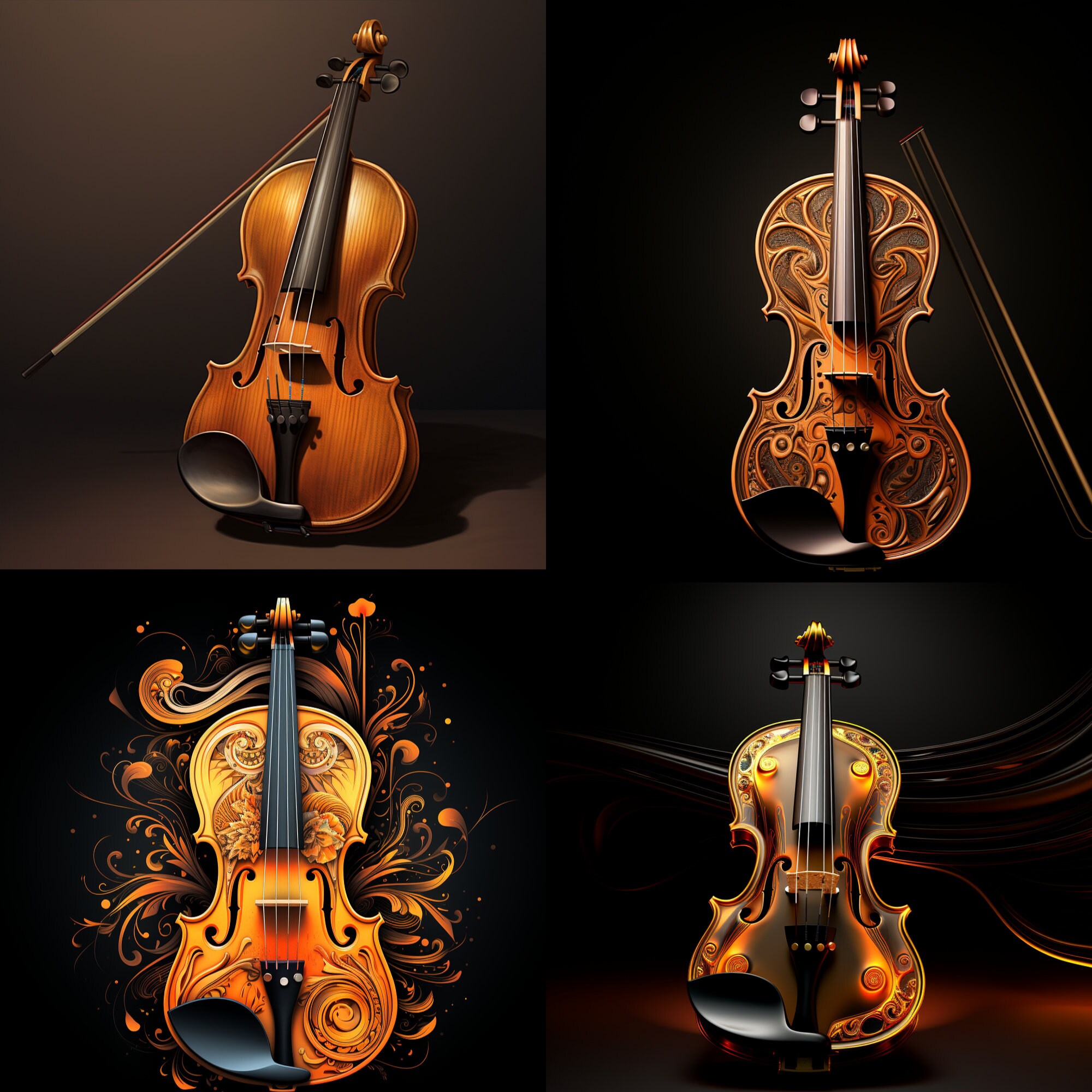 18 Violin Realistic Clipart PNG, Musical Violin , Instant Download ...