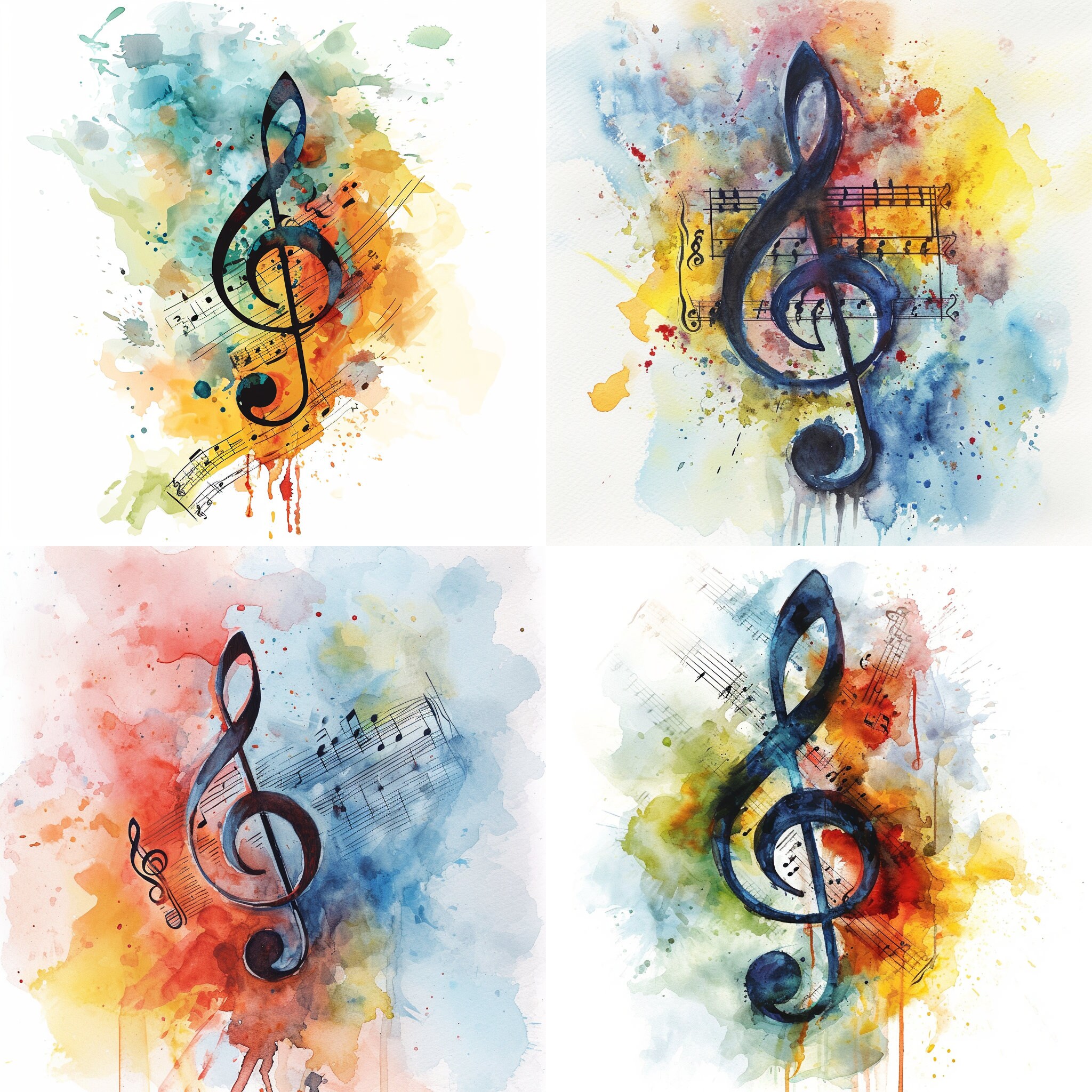 Music Notation Clipart PNG, 20 Colored Musical Note, Instant Download ...