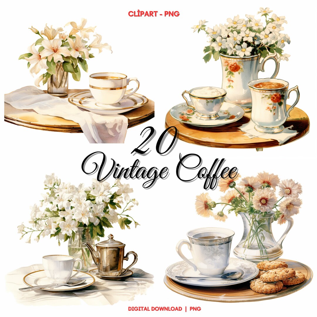 Coffee Clipart , 20 Vintage Mug Images, Coffee Mug Clipart, Commercial ...