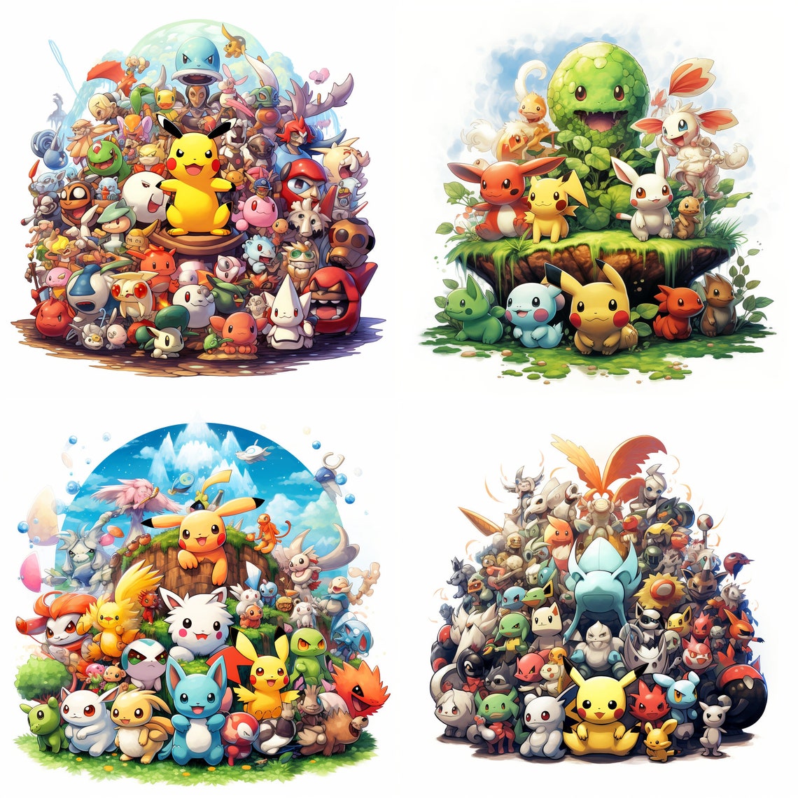 Pokemon Clipart PNG, 17 Pokemon Images Bundle, Pokemon Illustration ...