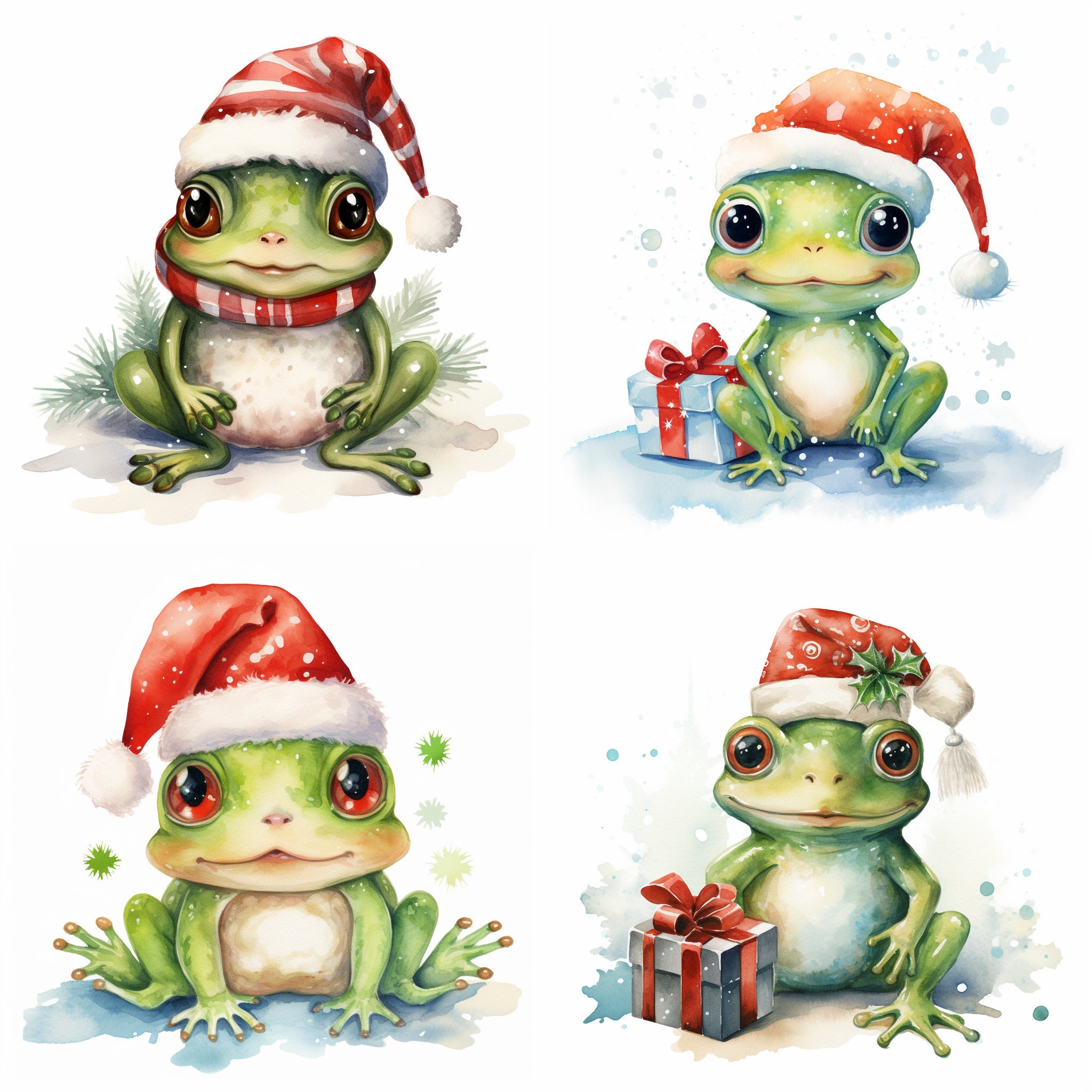 Christmas Frog PNG Clipart: 22 Xmas Images (digital Download) - Etsy