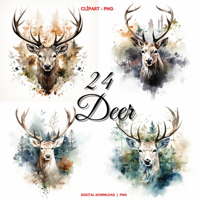 Deer Clipart - Etsy