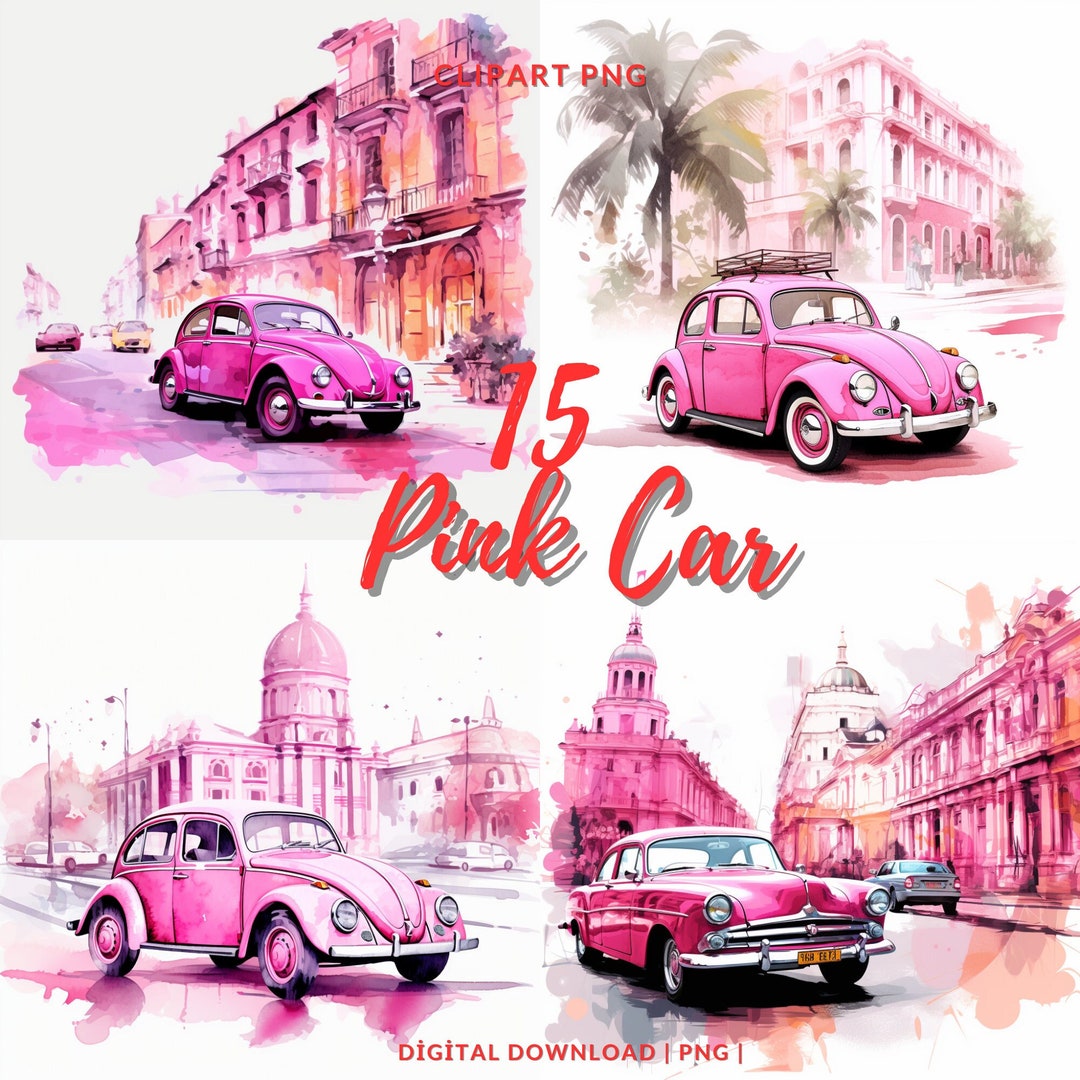 Car PNG Clipart, 15 Pink Car PNG, Vintage Car, Old Car Retro Images ...