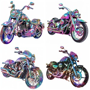 Motorcycle Clipart Png, 19 Holographic Glitter Motorbike Images ...