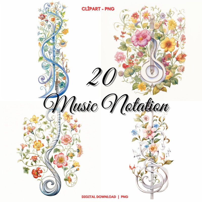 Music Note Flowers - Etsy