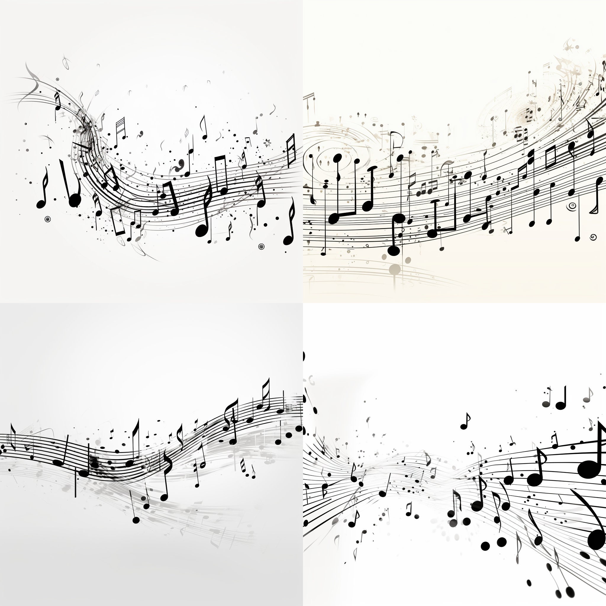 12 Minimalist Music Notes Clipart in PNG Format: Instant Download ...