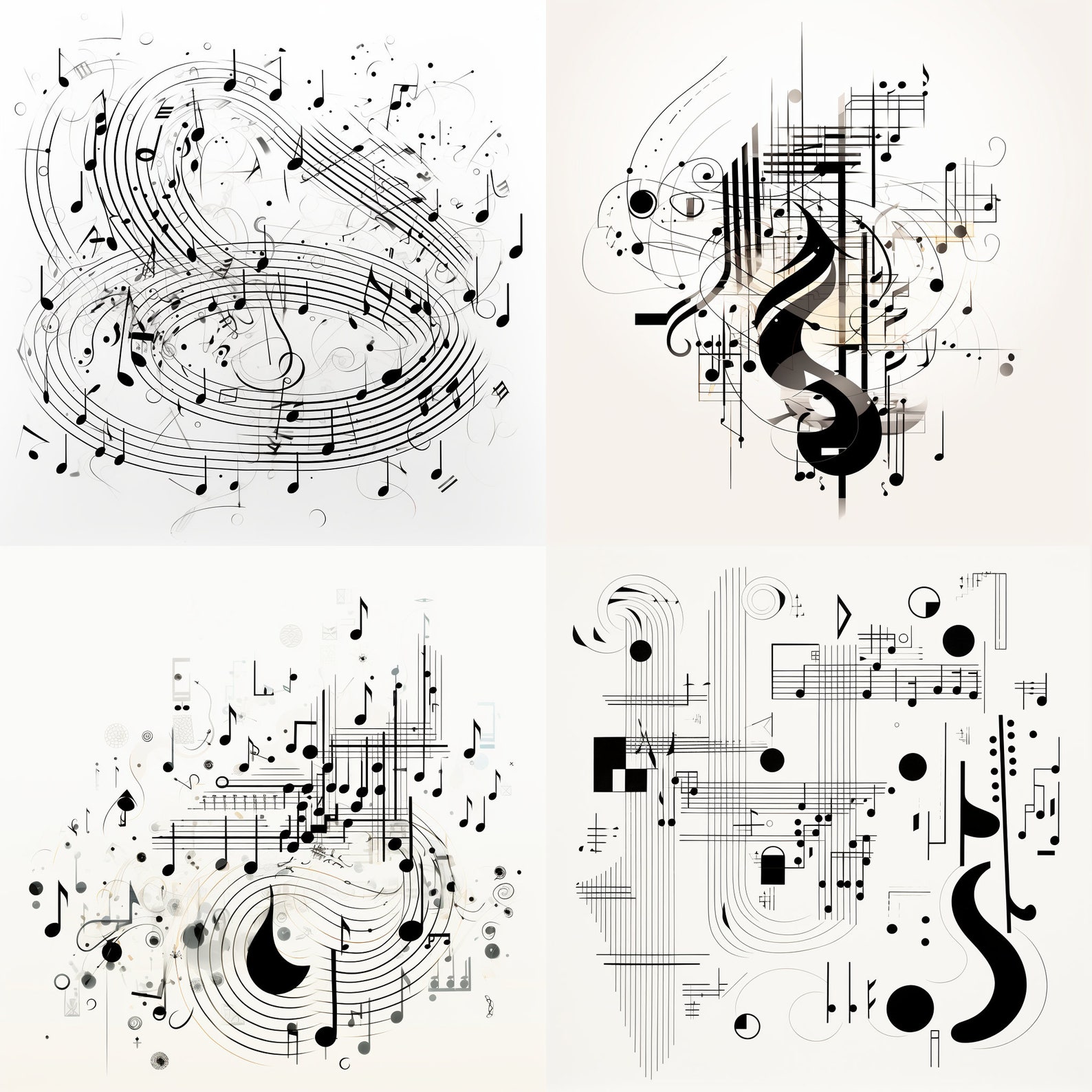 12 Music Notation Line Art Clipart PNG, Geometric Musical Note, Instant ...