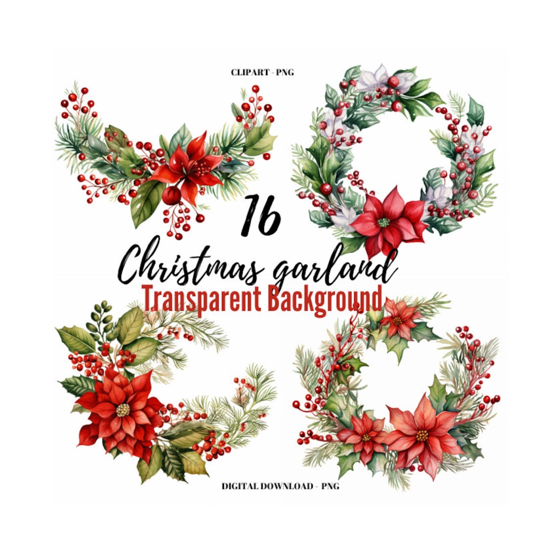 Christmas PNG Clipart, 16 Christmas Garland Images Transparent, Xmas ...